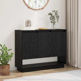 vidaXL Buffet Ch&ecirc;ne noir 97 x 29 x 75 cm Bois ding&eacute;nierie Vidaxl