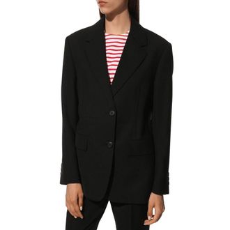 Prada Womens Black Fleece Wool Coat Clothing