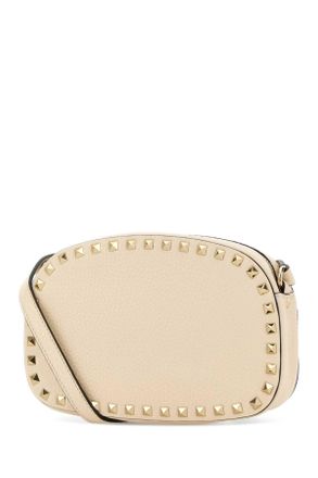 Valentino Garavani Womens Ivory Leather Rockstud Crossbody Bag Lightivory Calf - Bos Taurus Borse A Mano