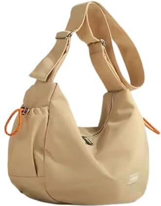Generic Hobos Sac &agrave; bandouli&egrave;re en forme de croissant en nylon pour femme, sac &agrave; bandouli&egrave;re de couleur unie avec sangle r&eacute;glable, sac &agrave; bandouli&egrave;re d&eacute;contrac