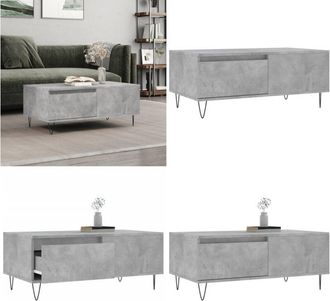 vidaXL Couchtisch Betongrau 90x50x36,5 cm Holzwerkstoff - Couchtisch - Wohnzimmerstil - Holzm&ouml;bel - Betonoptik - Schubladen - Home & Living