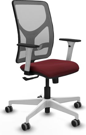 Piqueras y Crespo Schreibtischstuhl, verstellbare Armlehne, h&ouml;henverstellbare Lendenwirbelst&uuml;tze, ausgestattet mit 3 Positionen und Schneideschaum, Grau/Granatrot