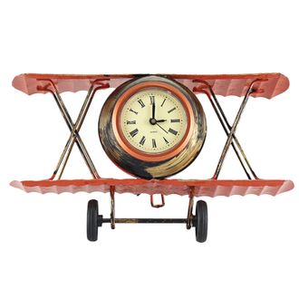 Valiclud Flugzeuguhr Metall Retro Tischuhr Vintage Skulptur Desktop Dekoration Wohn Und Schlafzimmer Uhr