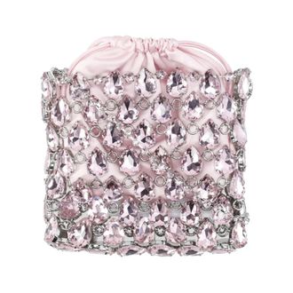 Self Portrait Femme, Sacs, Rose, Taille: ONE Size Crystal Chainmail Mini Bag