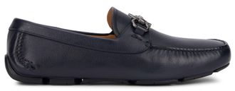 Ferragamo Mens Moccasins Gancini Black Calfskin Loafers