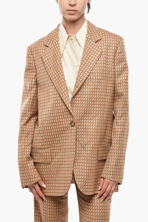 Stella McCartney Blazer ELAINE aus Wolle mit geometrischem Muster Stella McCartney