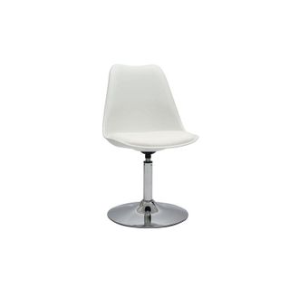 Miliboo Drehsessel in wei&szlig;em Design und Chromstahl STEEVY V2