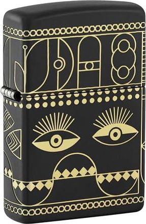 Zippo Sturmfeuerzeug - Art Deco Design - Schwarz Matt - Laser Engrave - Nachf&uuml;llbar - Wiederverwendbar - Windfestes Design - Geschenkbox - Made in USA