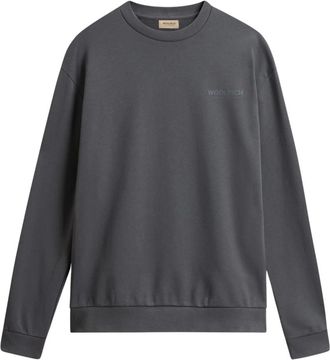 Woolrich Homme, Sweatshirts et sweats &agrave; capuche, Gris, Taille: L Macro Logo Sweater