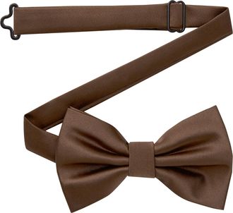 DonDon Fliege Herren handgefertigt Seiden-Look 12 x 6 cm Fliege Dunkelbraun