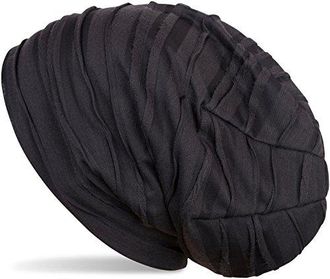 styleBREAKER Bonnet Beanie Classique plissé, Bonnet Beanie Long, Unisexe 04024053, Couleur:Bleu Nuit-Noir
