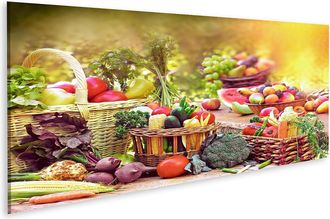 Islandburner Bild auf Leinwand Frisches Bio Obst Und Gem&uuml;se K&uuml;chenbild Bilder Wandbilder Poster