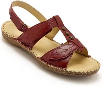 Pediconfort Sandales ultra souples en cuir - FEMME - Taille : 41 - Couleur : Rouge