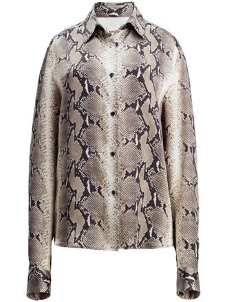 Khaite chemise Argo &agrave; imprim&eacute; peau de serpent - Noir