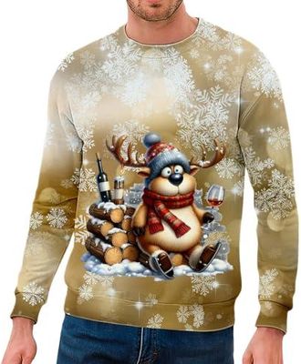 Generic Pull de No&euml;l pour homme Pull de No&euml;l moche Pull sans manches avec motif de No&euml;l Pull de No&euml;l cool Christmas Sweater Chemise de No&euml;l Pull en tricot Xma