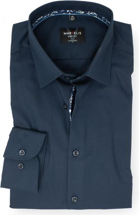 Marvelis Body Fit Hemd Langarm | Uni Dunkelblau | 100% Baumwolle | New Kent Kragen Gr. 40