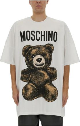 Moschino Homme, Tops, Blanc, Taille: S T-Chemises