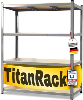 Floordirekt Schwerlastregal - | 6 Farben| - Kellerregal, Lagerregal, Regal mit Stahlgestell,bis 875 kg belastbar, 5 verstellbare Ablagen (200x180x60 cm, Verzinkt)