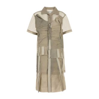 Maison Margiela Mesh Hemdkleid - - Dresses - Damen - Beige - XS