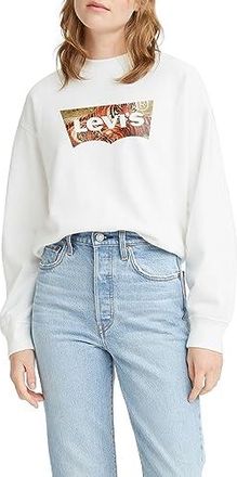 Levi's Graphic Standard Crewneck Sweat-shirt Femme, Batwing Tiger Bright White, S