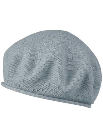 Loevenich Damen Baskenmütze aus Baumwolle in Bester Strick-Qualität mit modischem Rollrand