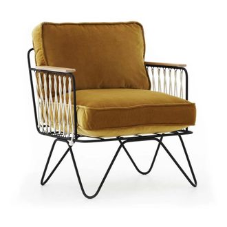 Honoré Fauteuil Croisette noir epoxy, velours Honoré