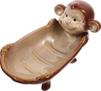 NUOBESTY Keramik Seifenschale mit Tiermotiv Niedlicher Seifenhalter Doppellagig mit Abtropffunktion Kompakte Aufbewahrungsbox f&uuml;r Badezimmer und K&uuml;che