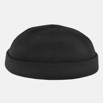 Hanseheld Docker Cap Schwarz Wolle Kurz Flach Docker-M&uuml;tze