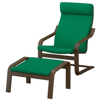 IKEA PO&Auml;NG Sessel und Hocker