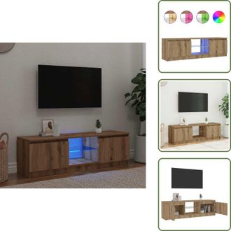 vidaXL The Living Store - vidaXL TV-Schrank mit LED-Leuchten Artisan-Eiche 120x30x36 cm