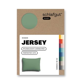 Schlafgut Schlafgut Easy Jersey Kissenbezug 40x60 cm Green Mid mit 100% Baumwolle, superweicher & atmungsaktiver Kopfkissenbezug