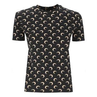 Marine Serre Moon Bedrucktes Jersey Kurzarmshirt mit Rundhalsausschnitt - - Tops - Damen - Mehrfarbig - 2XS