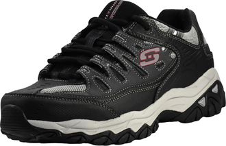 Skechers Herren Afterburn Memory-Foam Schnürschuh, Charcoal/schwarz, 50.5 EU X-Weit