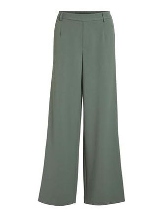 Vila Vila Vivarone Hw Pantalon Large Noos Tissu, Vert Canard, 36 Femme