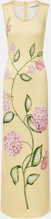 Oscar De La Renta Maxikleid Porcelain Flower aus Jersey