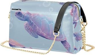 Mnsruu Sacs à bandoulière pour femme, sac à main en cuir motif tortue et bulle