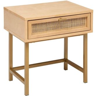 Atmosphera Tables de chevet Rayo en m&eacute;tal & bouleau 1 tiroir H50cm - Atmosphera cr&eacute;ateur dint&eacute;rieur