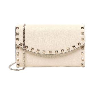Valentino Garavani Femme, Accessoires, Blanc, Taille: ONE Size Rockstud Wallet with Chain