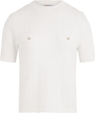 Morgan 251-MSEOUL Pull, Off White, M Femme