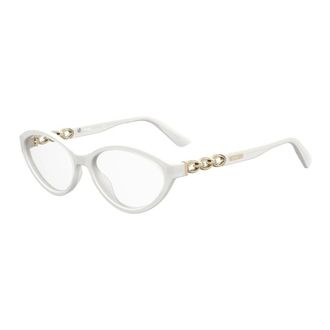 Moschino Femme, Accessoires, Blanc, Taille: 54 MM Lunettes Monture Acétate Blanche