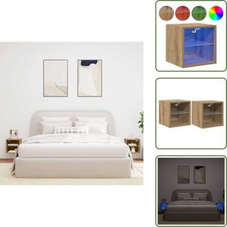 vidaXL Vidaxl - TV-Wandschr&auml;nke mit LED-Leuchten 2 Stk. Artisan-Eiche - TV-Wandschrank - TV-Wandschr&auml;nke - TV-H&auml;ngeschrank - TV-Einheit