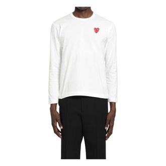 Comme Des Gar&ccedil;ons Heart Langarm-T-Shirt - - Tops - Herren - Wei&szlig; - 2XL