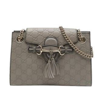 Gucci Pre-owned Cuir sacs-gucci - Femme - Pre-owned - Gris - Taille: ONE Size
