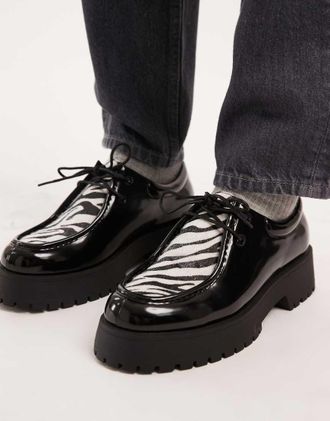 Asos Chaussures bateau à semelle chunky - Noir