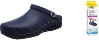 Scholl Clog Evo Bleu + Semelles Antistatiques avec Memory Cushion pour Clog Evo - Bleu/Marron