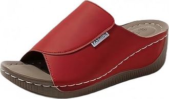 Generic Mules orthopédiques pour femme - Talon compensé - Pantoufles légères - Bout ouvert - Chaussons confortables - Semelle souple - Antidérapants - Loisirs