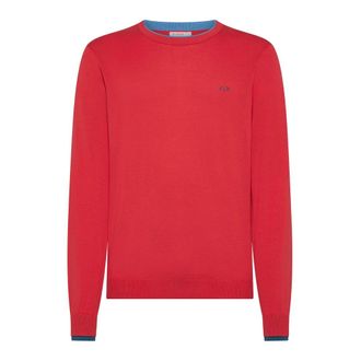 Sun 68 Roter Baumwollpullover mit langen &Auml;rmeln - - Knitwear - Herren - Rot - 3XL