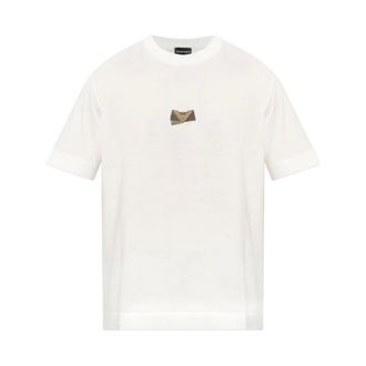 Emporio Armani Homme, Tops, Blanc, Taille: 2XL T-shirt col rond