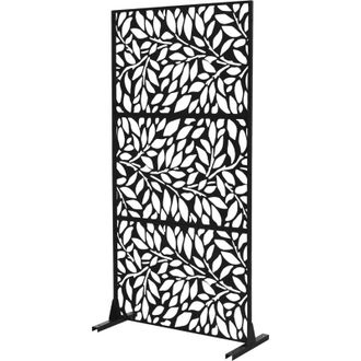 ML Design ML-Design Metall-Sichtschutz Firenze 90x180 cm, aus Stahl, Raumteiler - 3 Paneele, Trennwand erweiterbar mit St&auml;nder, Paravent freistehend, Deko