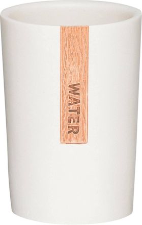 Sealskin Becher Pierra, Zahnputzbecher aus Polyresin, Farbe: Weiß, 7.3 x 8.1 x 10.8 cm